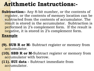Instruction set of 8085 microprocessor | PPTX