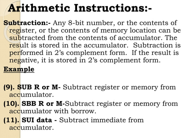 Instruction set of 8085 microprocessor | PPTX