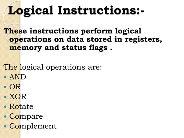 Instruction set of 8085 microprocessor | PPTX
