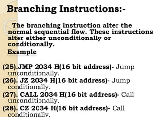 Instruction set of 8085 microprocessor | PPTX