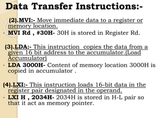 Instruction set of 8085 microprocessor | PPTX
