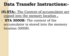 Instruction set of 8085 microprocessor | PPTX