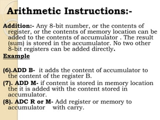Instruction set of 8085 microprocessor | PPTX