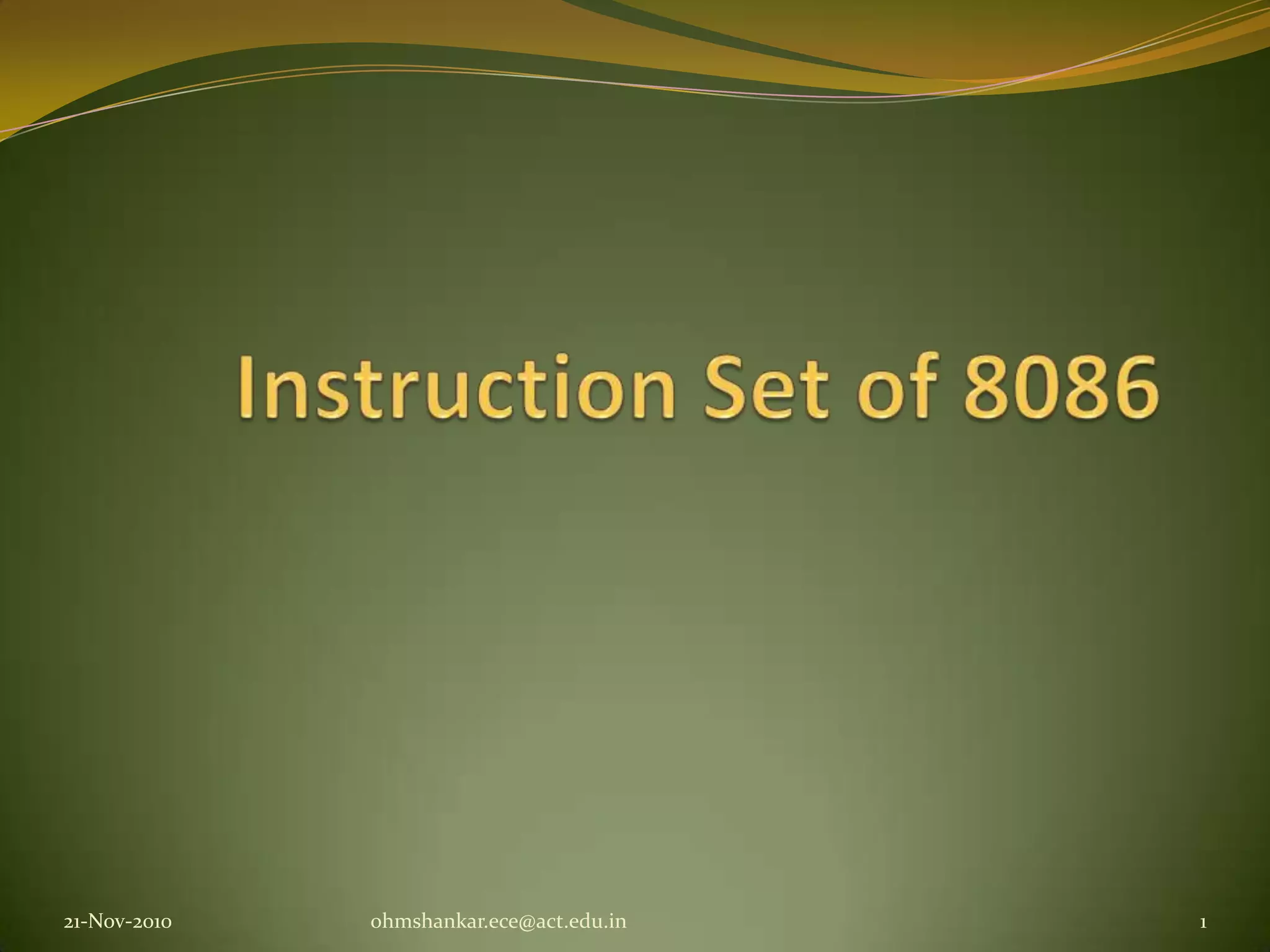 Instruction set of 8086 | PPTX