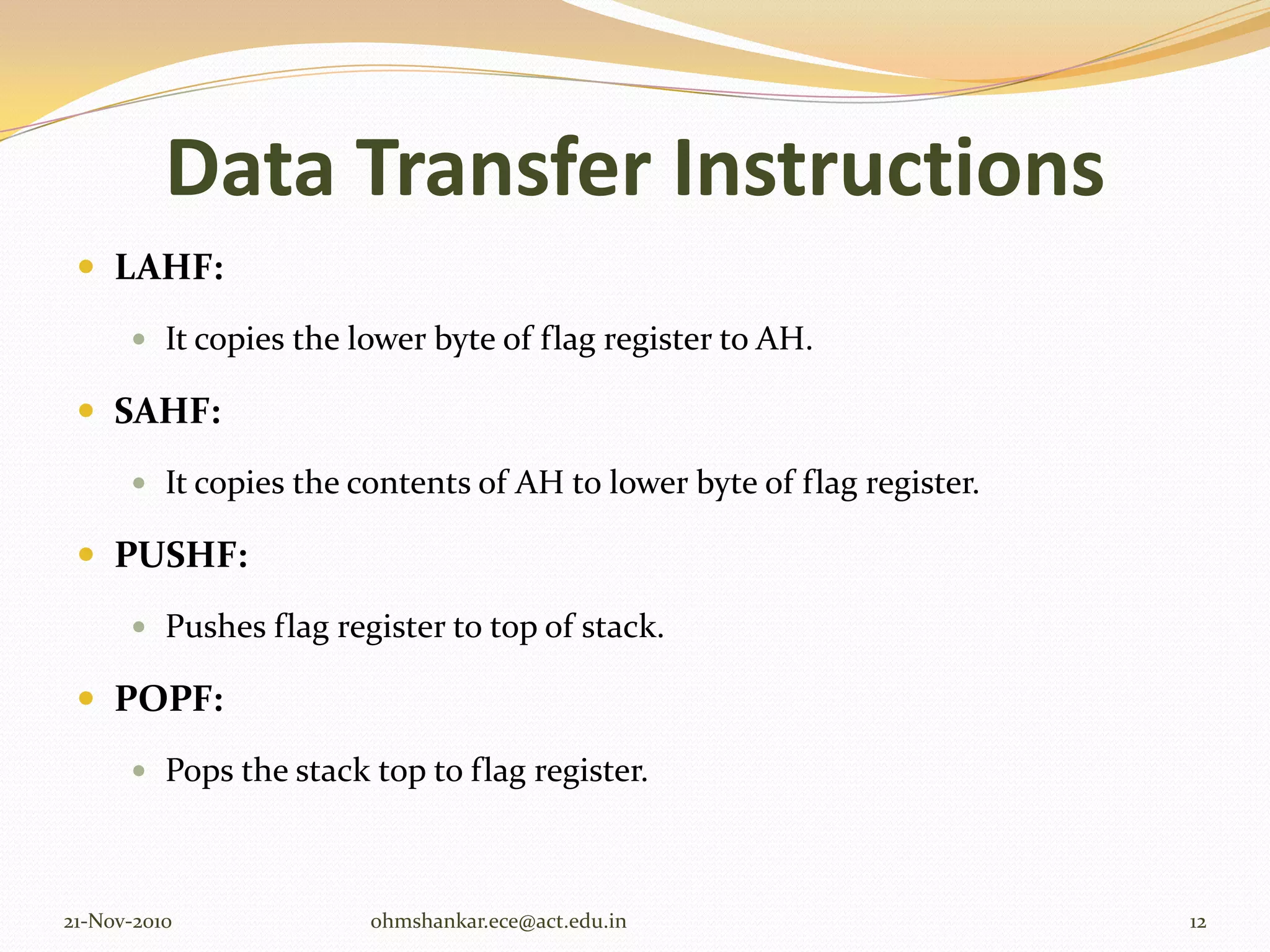 Instruction set of 8086 | PPTX