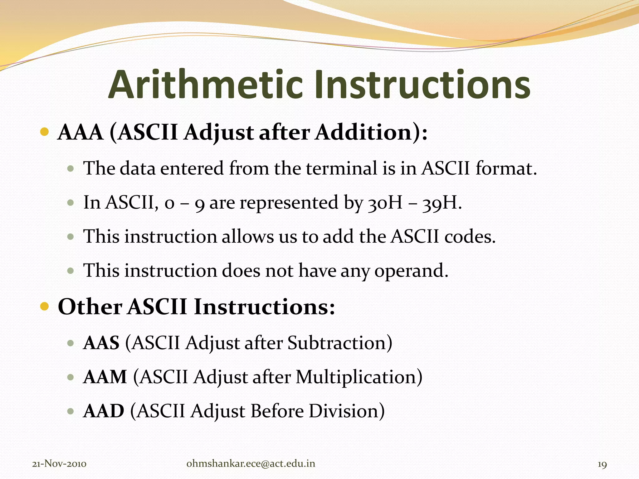 Instruction set of 8086 | PPTX