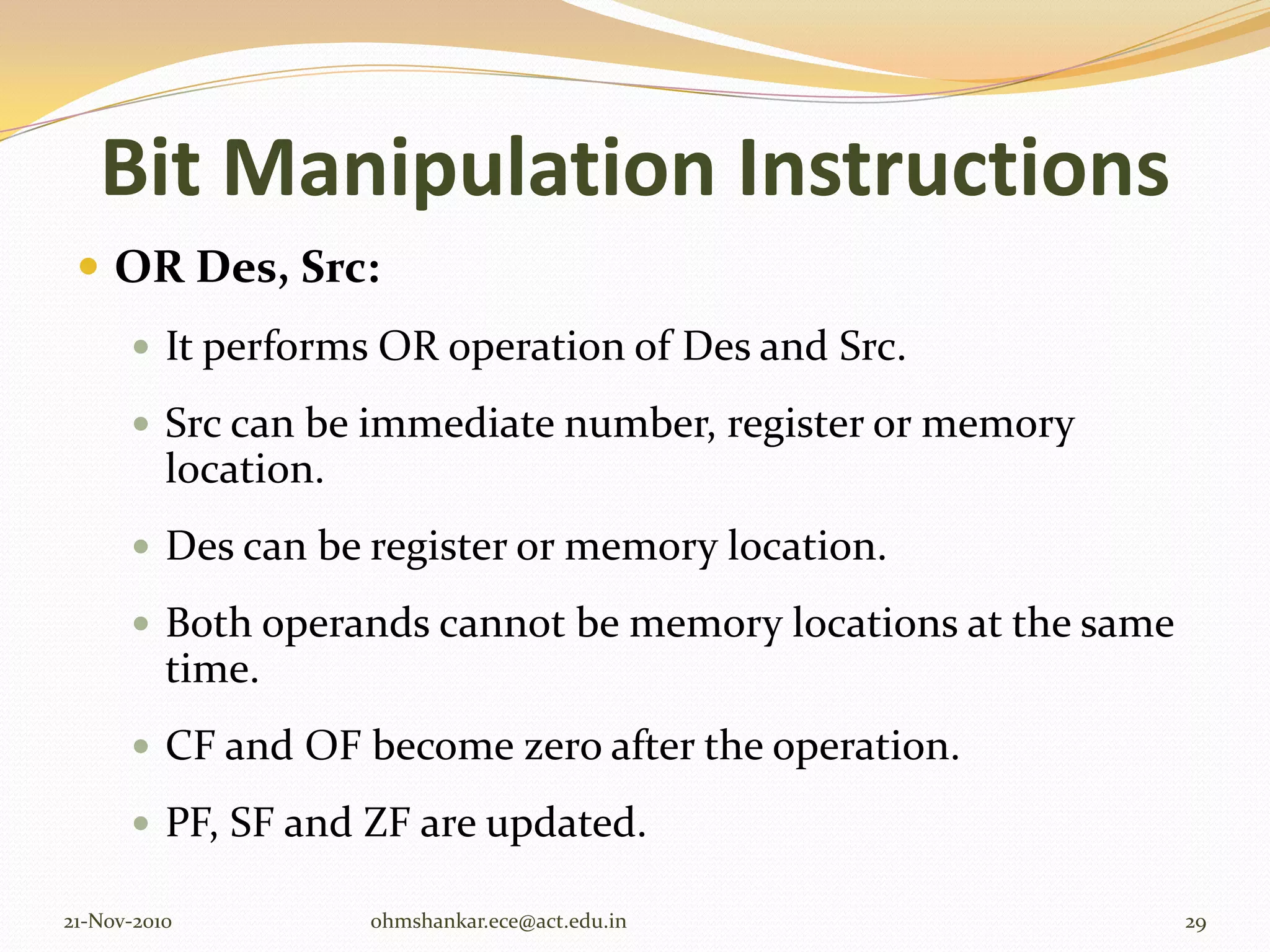 Instruction set of 8086 | PPTX