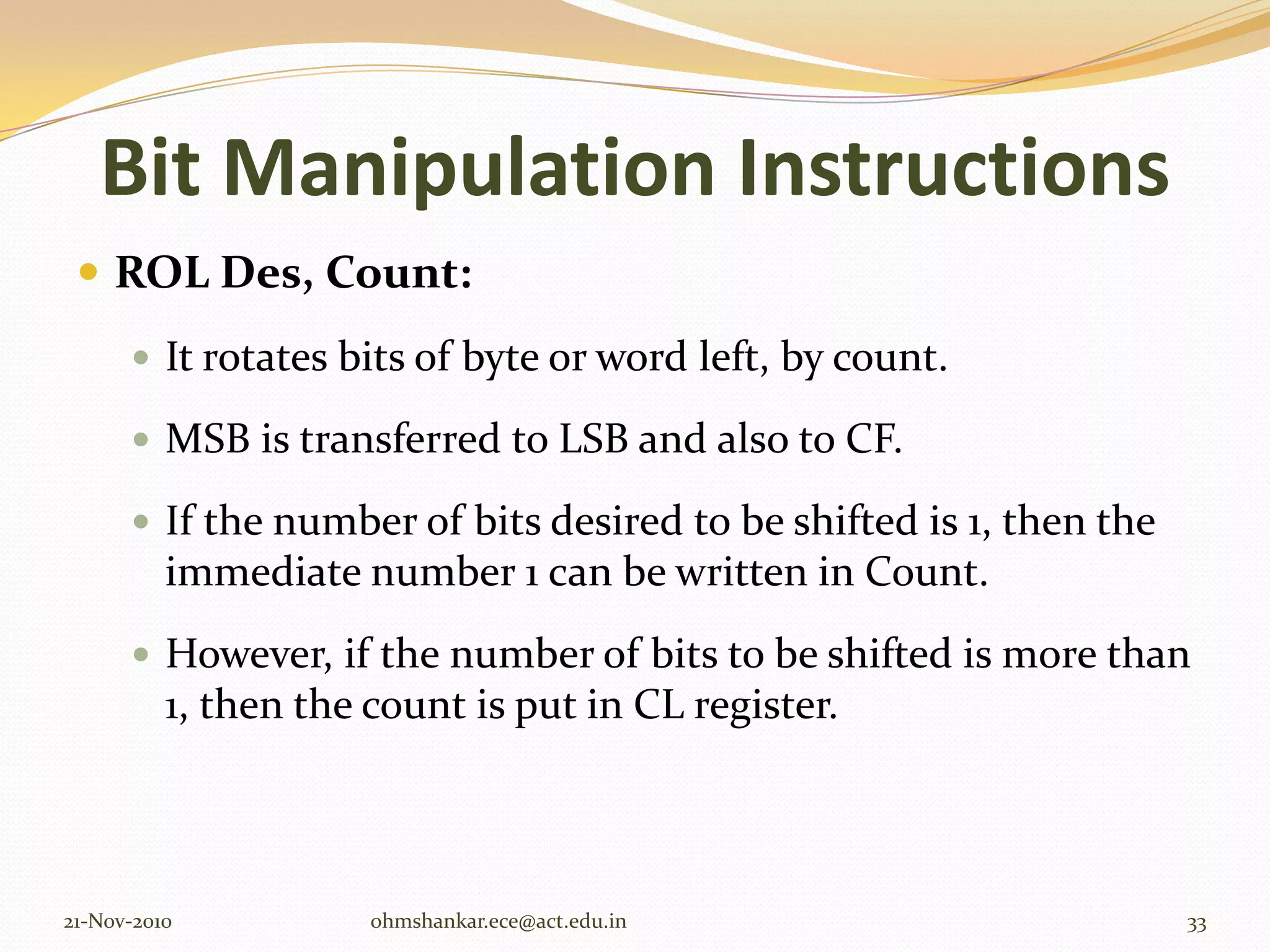 Instruction set of 8086 | PPTX