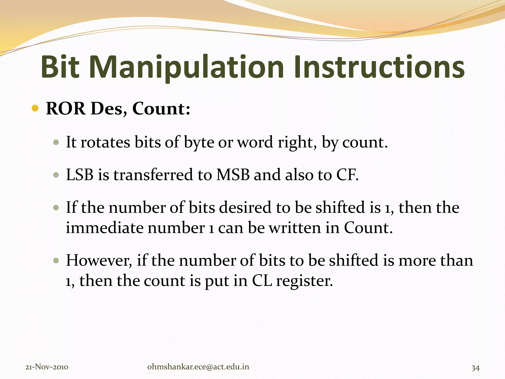 Instruction set of 8086 | PPTX