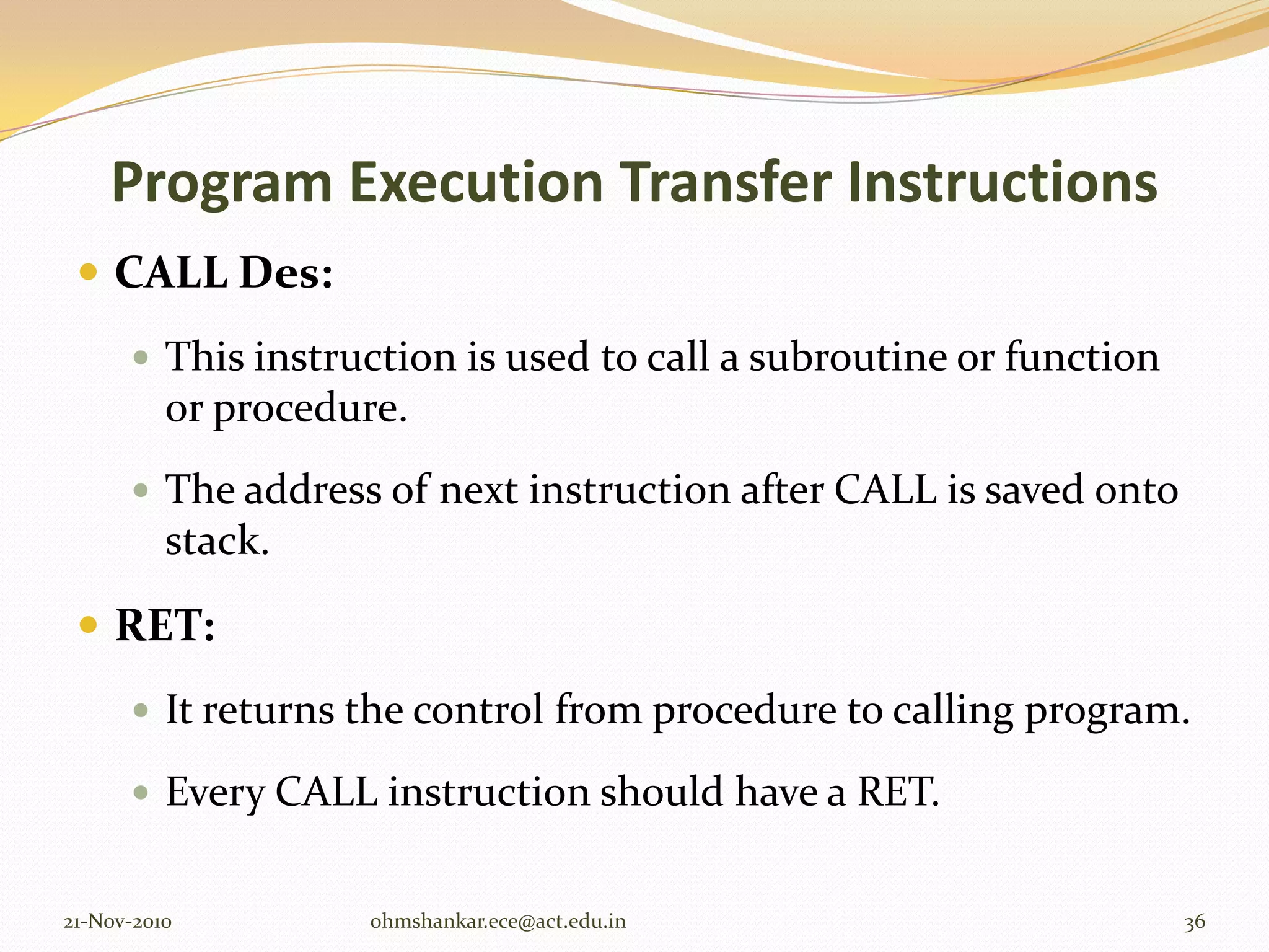 Instruction set of 8086 | PPTX