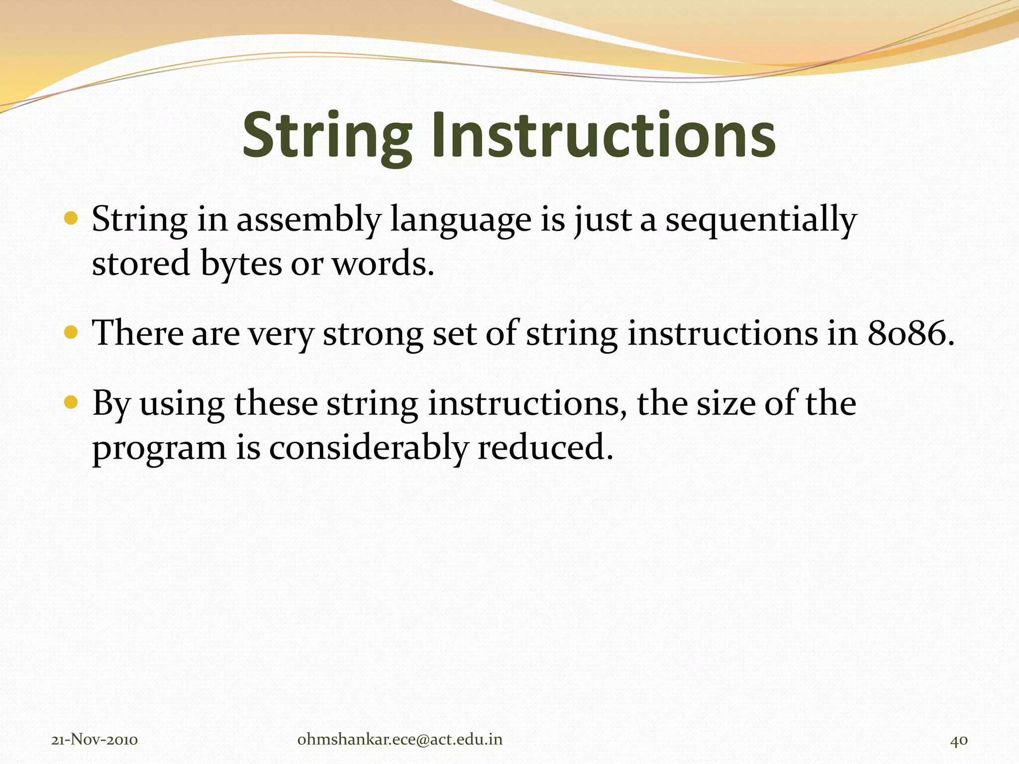 Instruction set of 8086 | PPTX