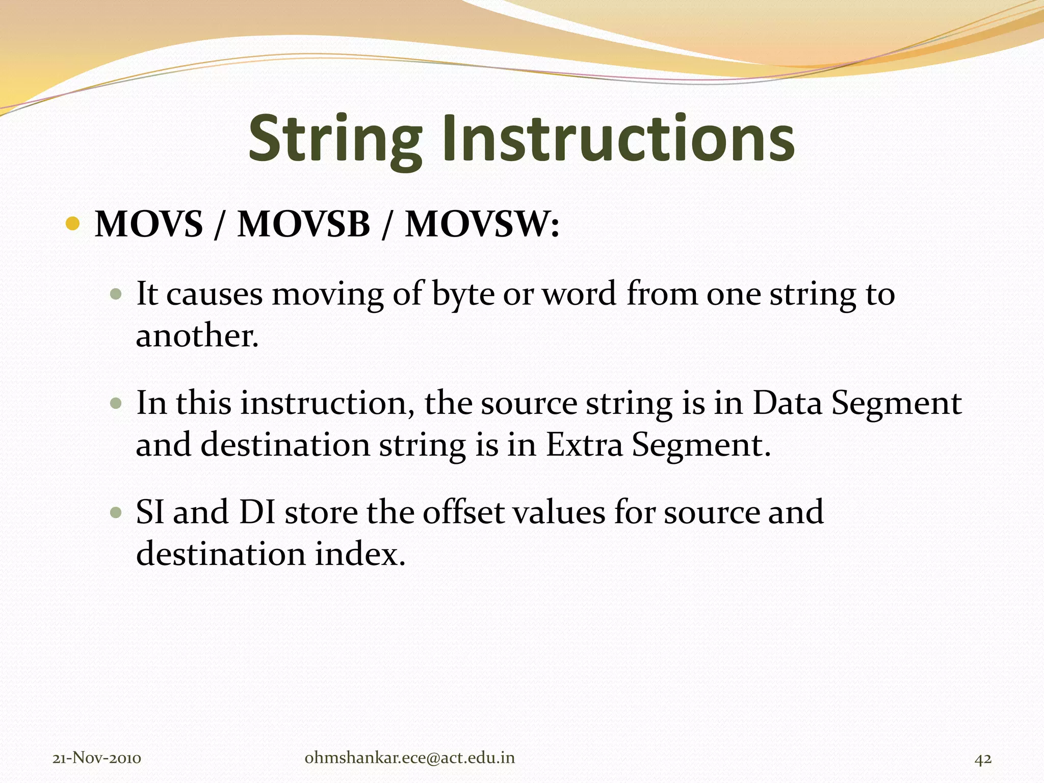 Instruction set of 8086 | PPTX