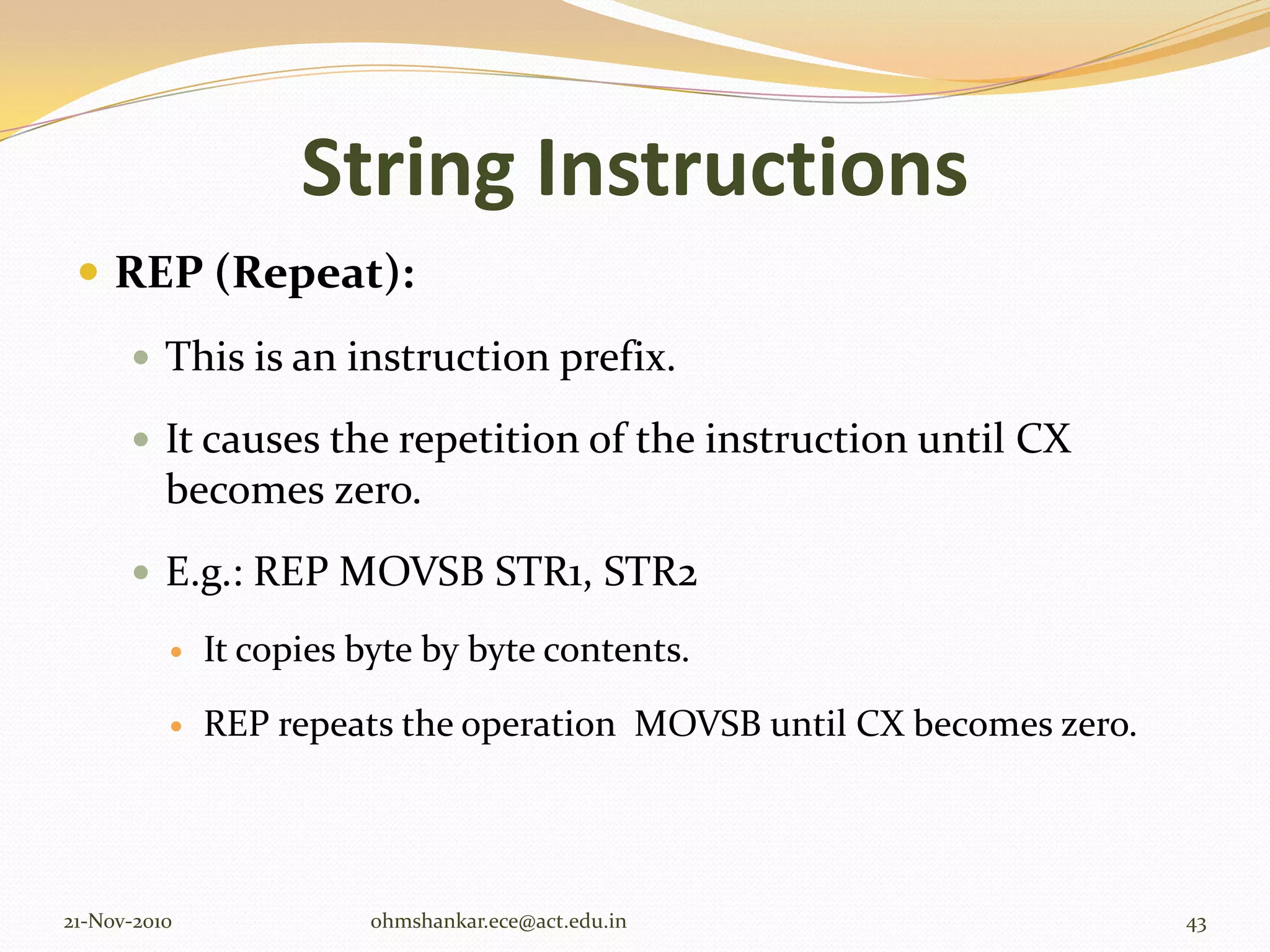 Instruction set of 8086 | PPTX