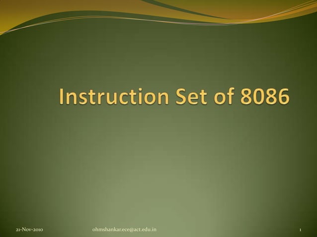 Instruction set of 8086 | PPTX