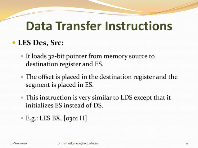 Instruction set of 8086 | PPTX