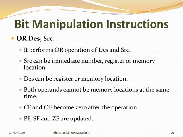 Instruction set of 8086 | PPTX