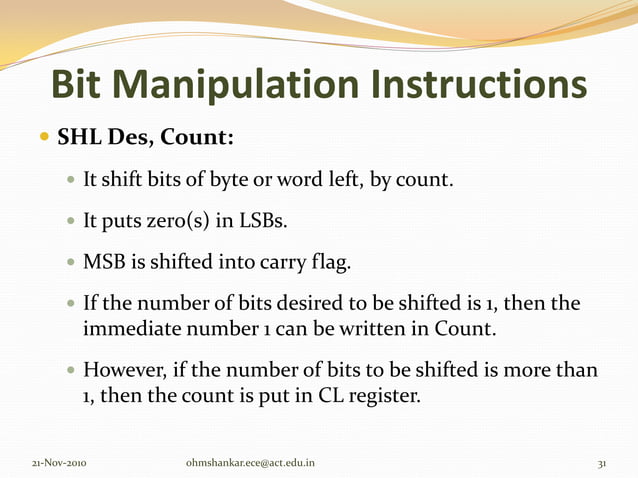 Instruction set of 8086 | PPTX