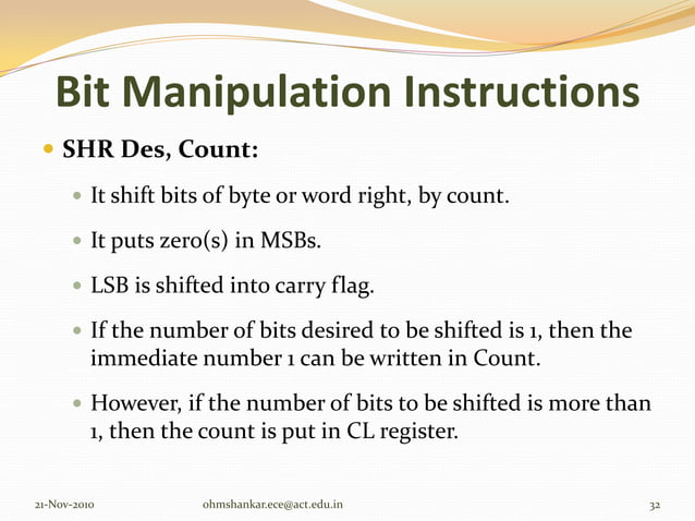 Instruction set of 8086 | PPTX