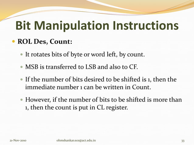 Instruction set of 8086 | PPTX