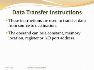 Instruction set of 8086 | PPTX