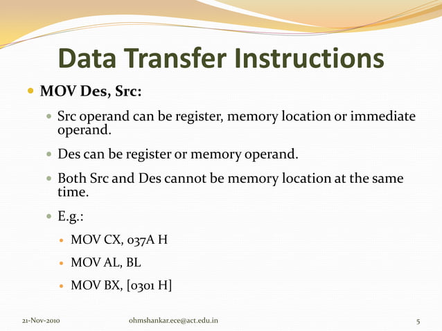 Instruction set of 8086 | PPTX