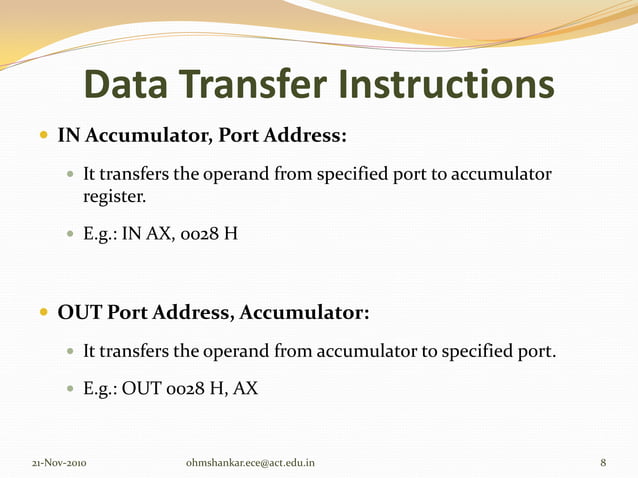 Instruction set of 8086 | PPTX