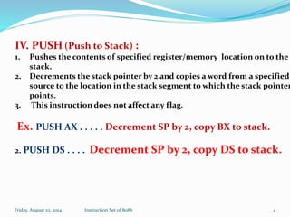 Instruction set of 8086 | PPTX