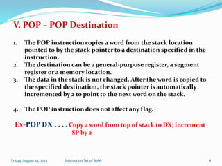 Instruction set of 8086 | PPTX