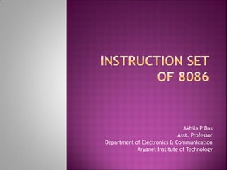 Instruction set of 8086 | PDF