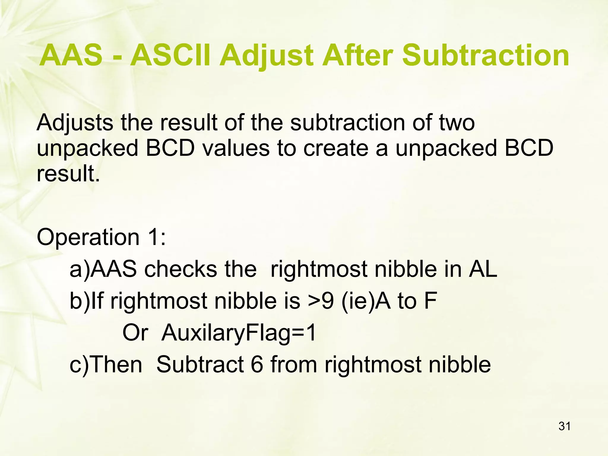 Instruction set of 8086 | PPT | Programming Languages | Computing