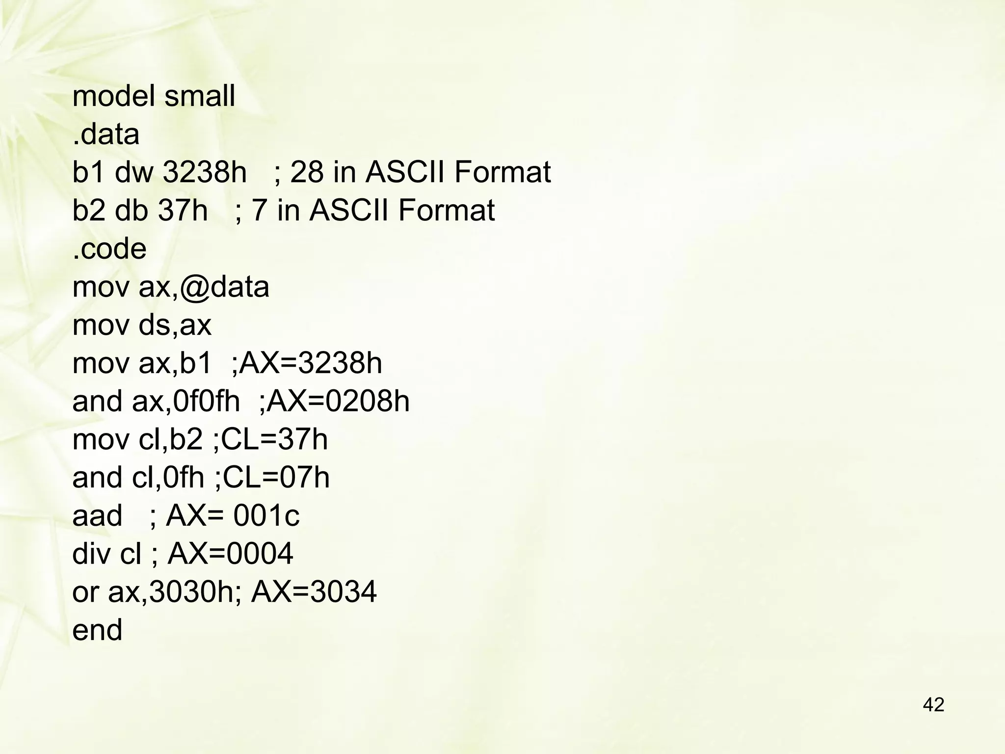 Instruction set of 8086 | PPT | Programming Languages | Computing