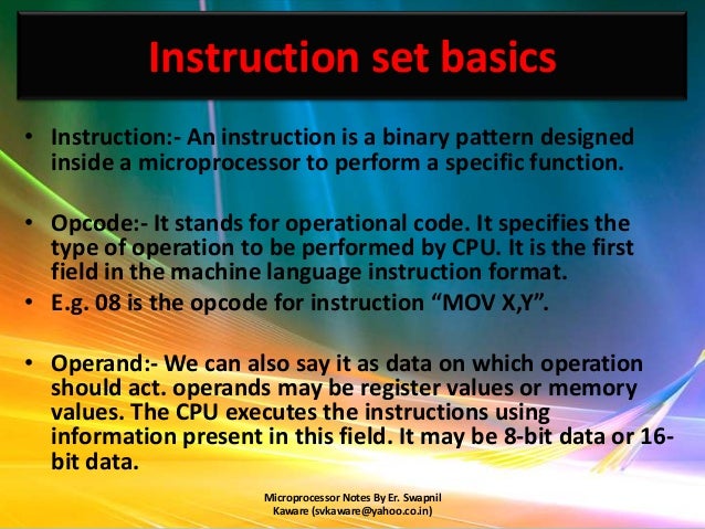 8086 microprocessor instruction set by Er. Swapnil Kaware
