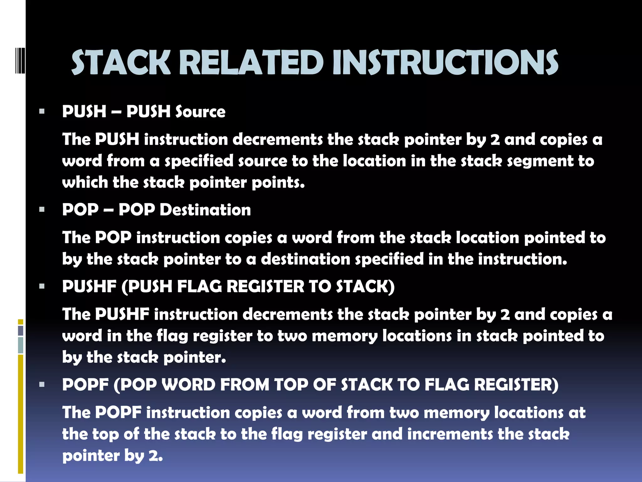 Instruction Set of 8086 Microprocessor | PPTX