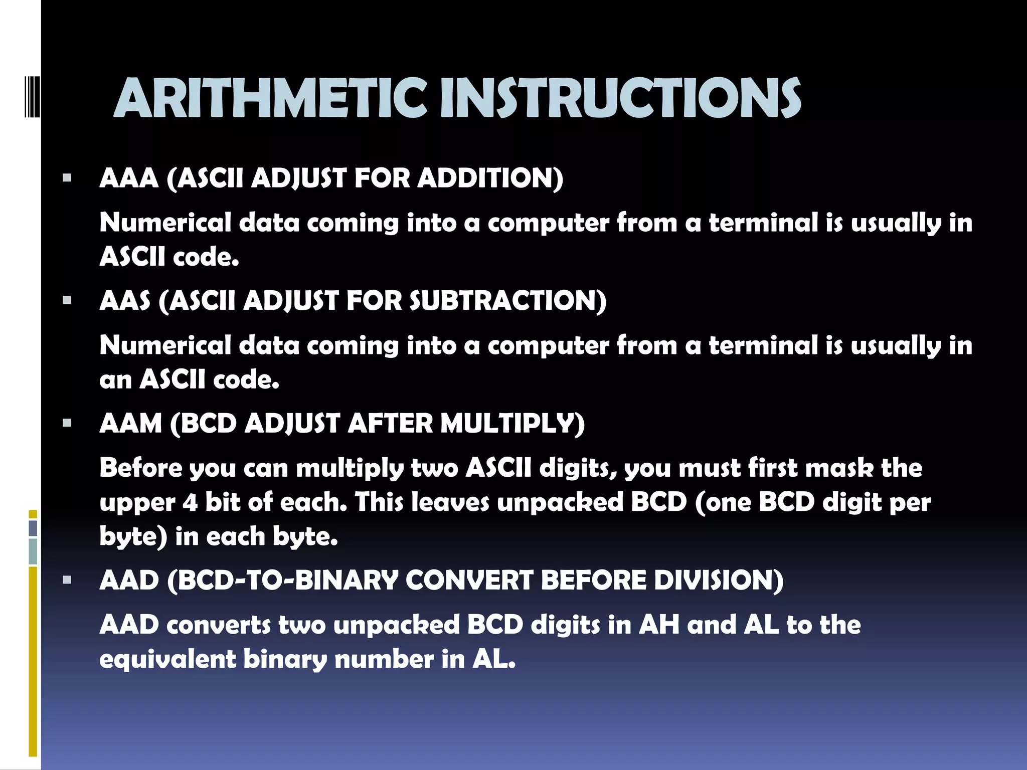 Instruction Set Of 8086 Microprocessor Pptx Programming Languages Computing