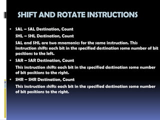Instruction Set of 8086 Microprocessor | PPTX