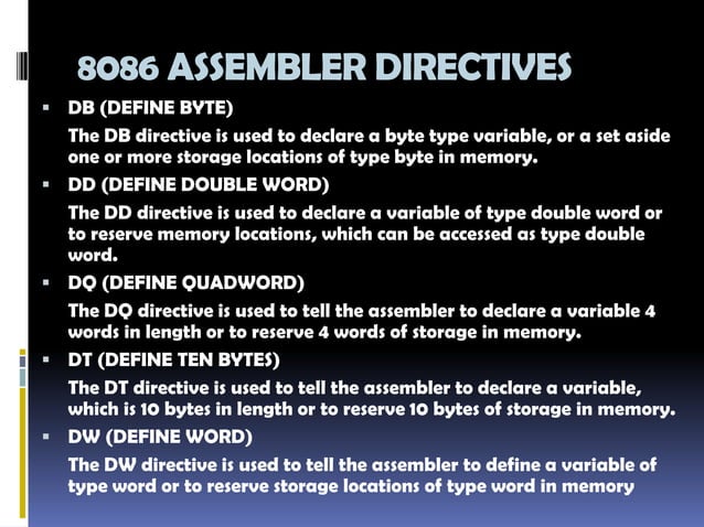 Instruction Set Of 8086 Microprocessor Pptx Programming Languages Computing