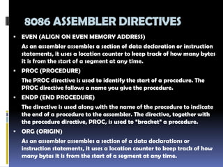 Instruction Set of 8086 Microprocessor | PPTX