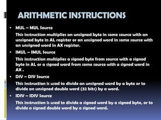Instruction Set of 8086 Microprocessor | PPTX