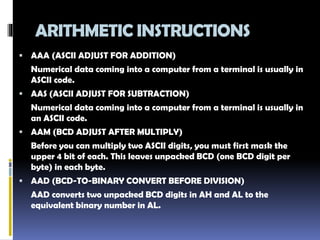 Instruction Set of 8086 Microprocessor | PPTX