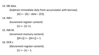 Instruction set of 8085 | PDF