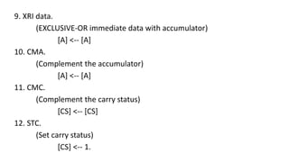 Instruction set of 8085 | PDF