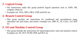Instruction set of 8085 | PDF