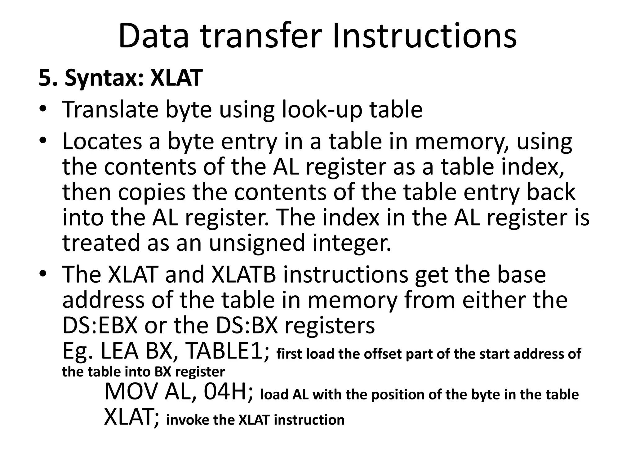 Instruction sets of 8086 | PPTX