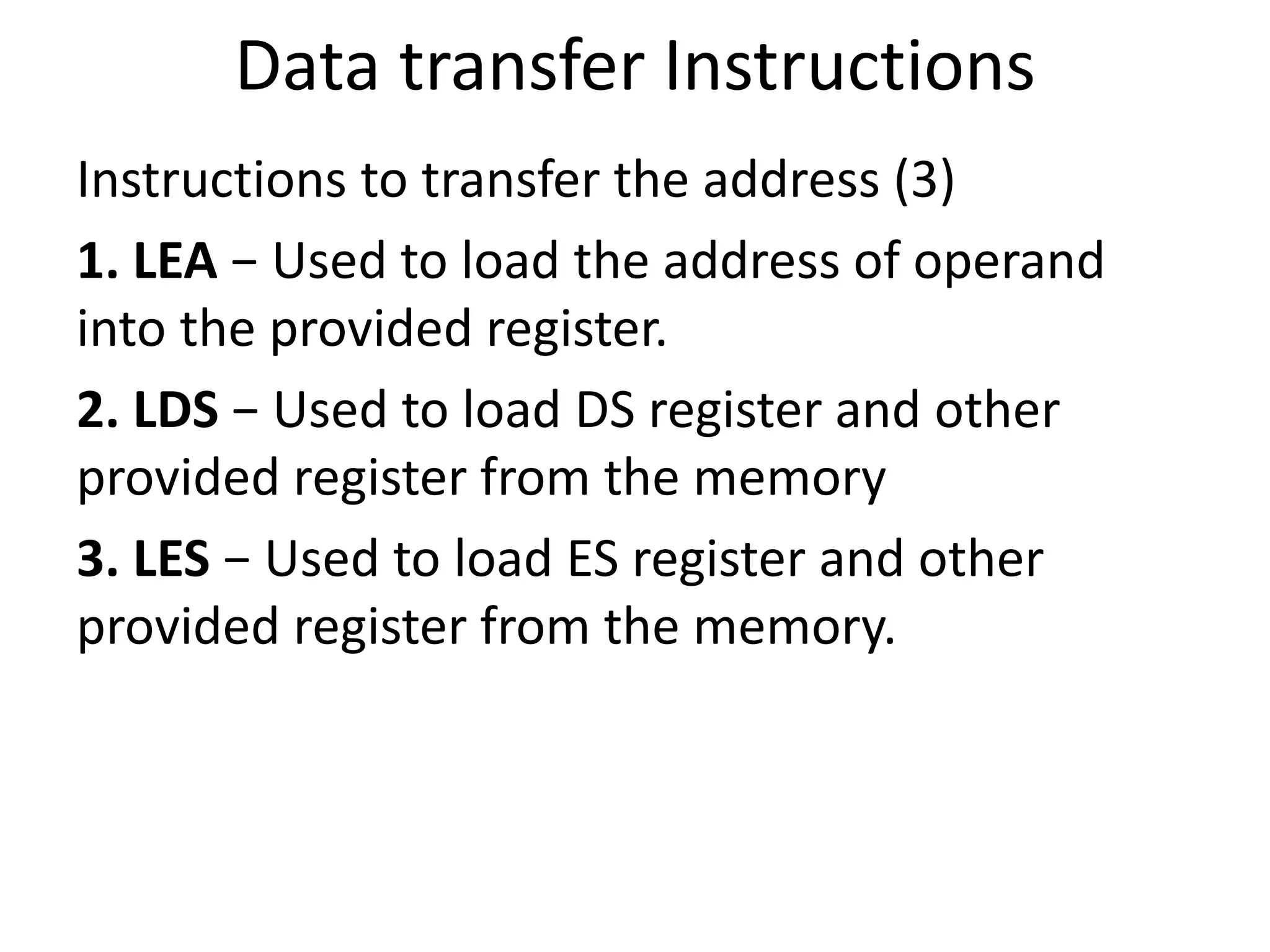 Instruction sets of 8086 | PPTX
