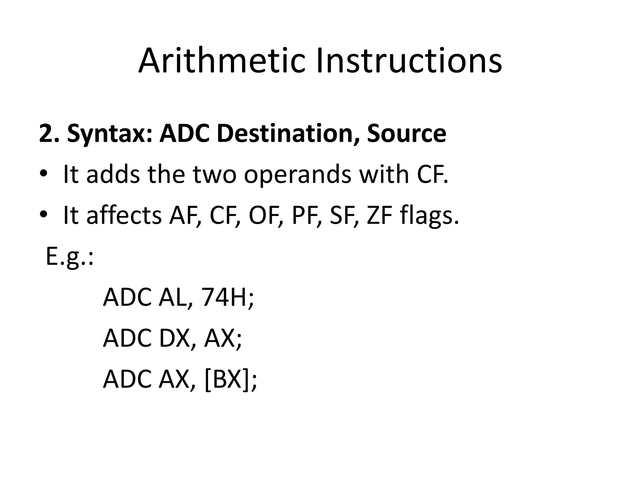 Instruction sets of 8086 | PPTX