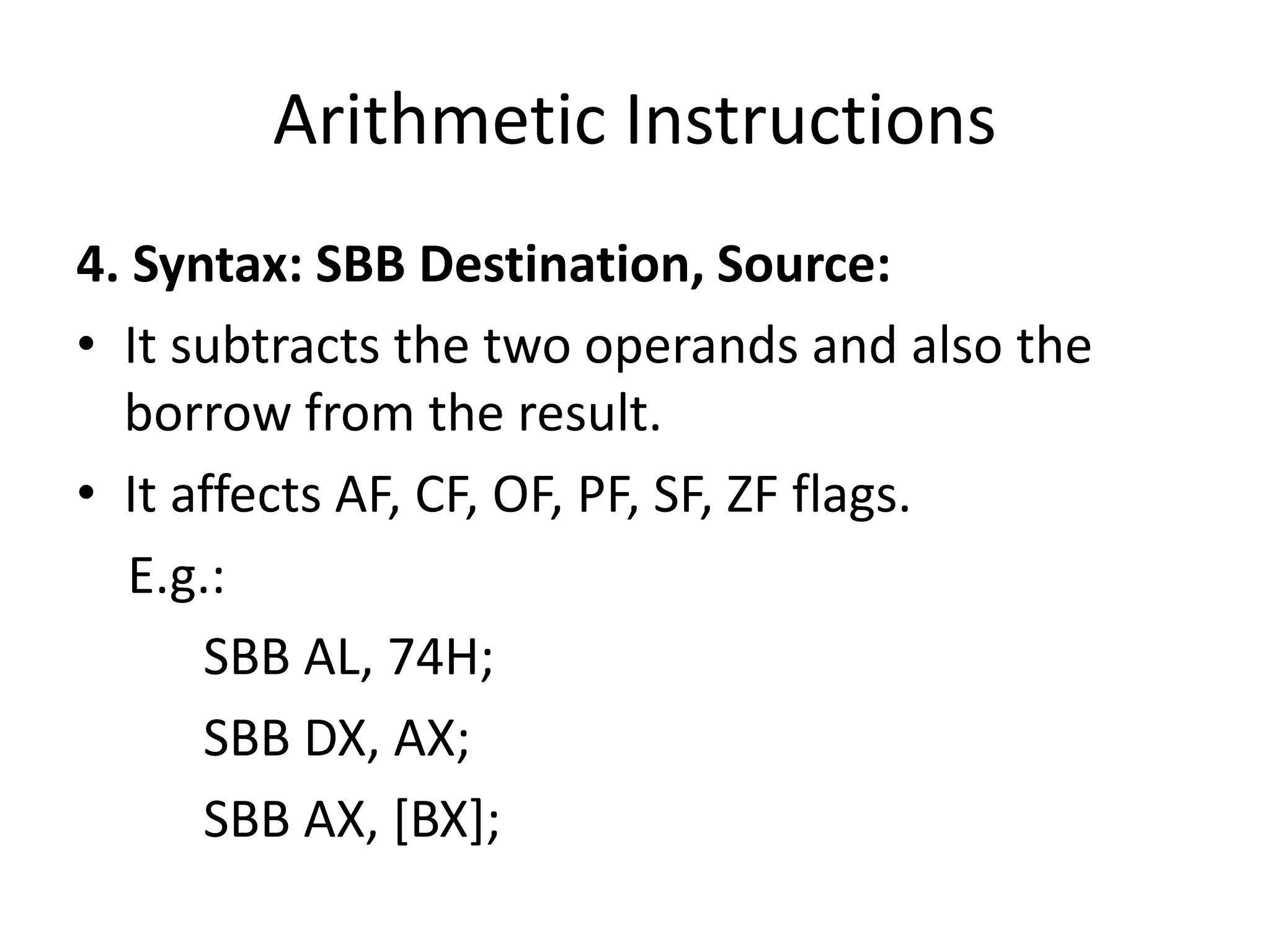 Instruction Sets Of 8086 Pptx Operating Systems Computer Software And Applications