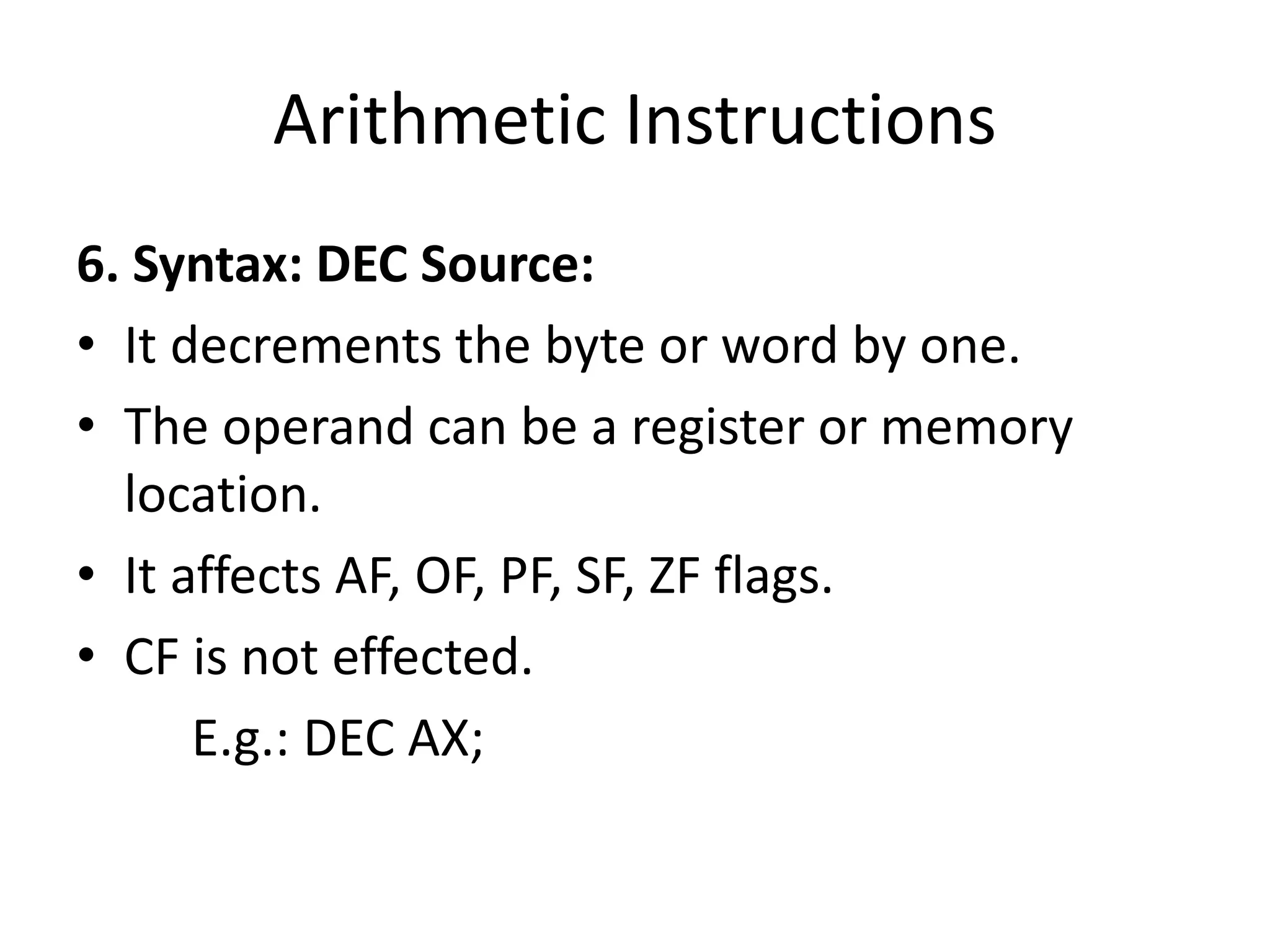 Instruction sets of 8086 | PPTX