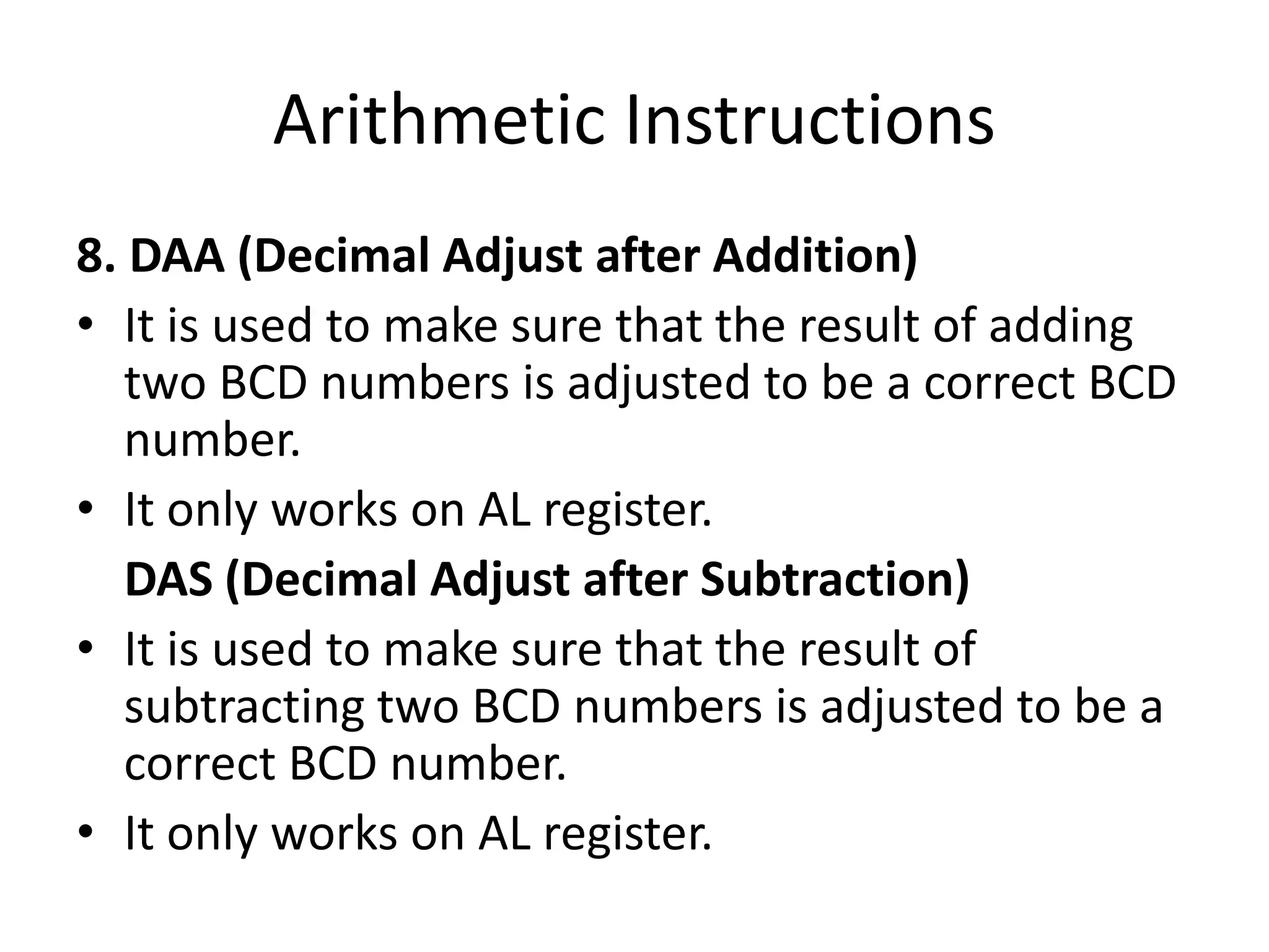 Instruction sets of 8086 | PPTX