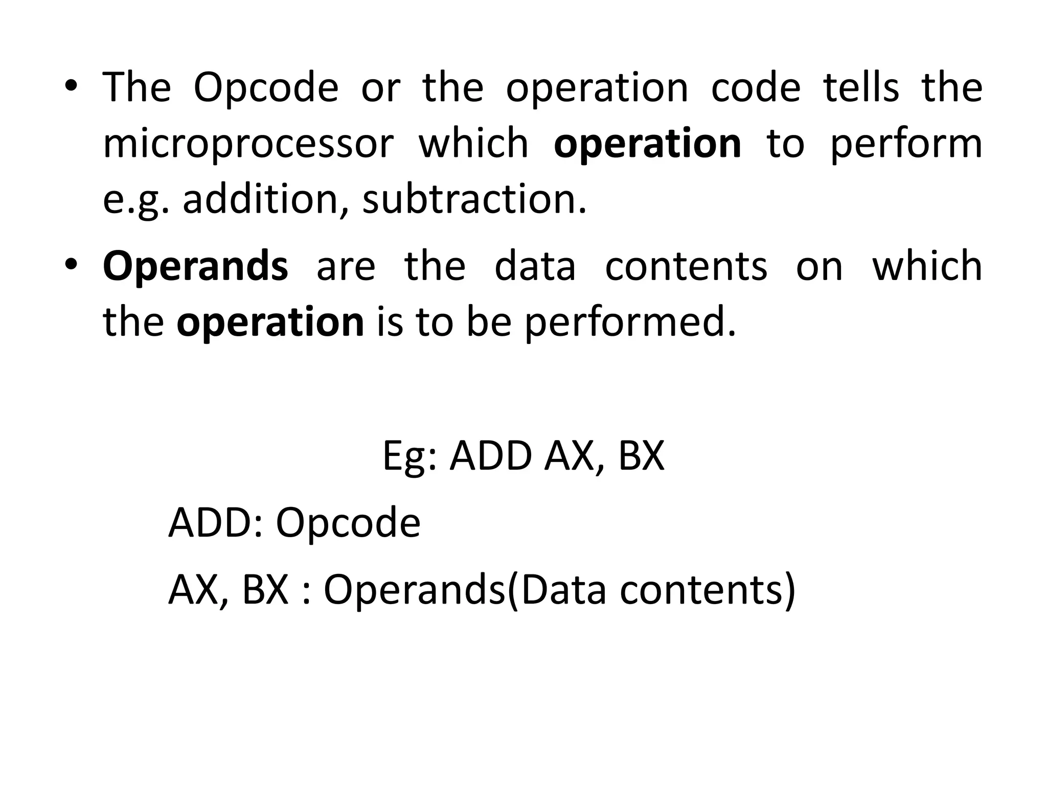 Instruction sets of 8086 | PPTX