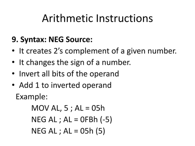 Instruction Sets Of 8086 Ppt 